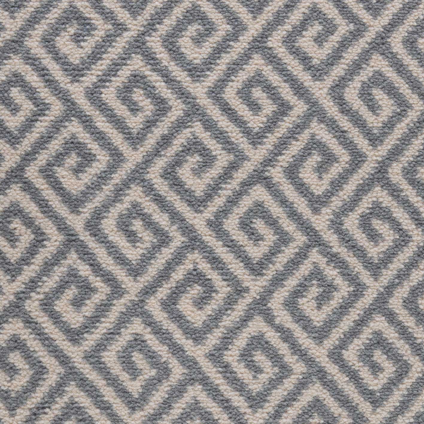Modern Classics Meander Grey 100 Wool Woven Axminster Available in 3.66m Widths Axminster Factory Outlet